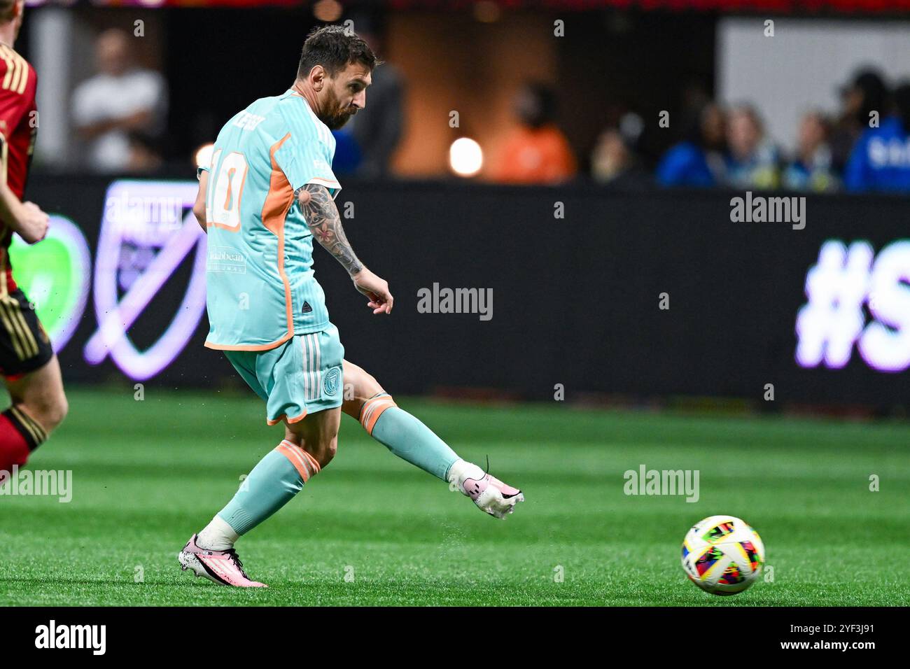 ATLANTA, GA – NOVEMBER 02: Inter Miami forward Lionel Messi (10) passes ...