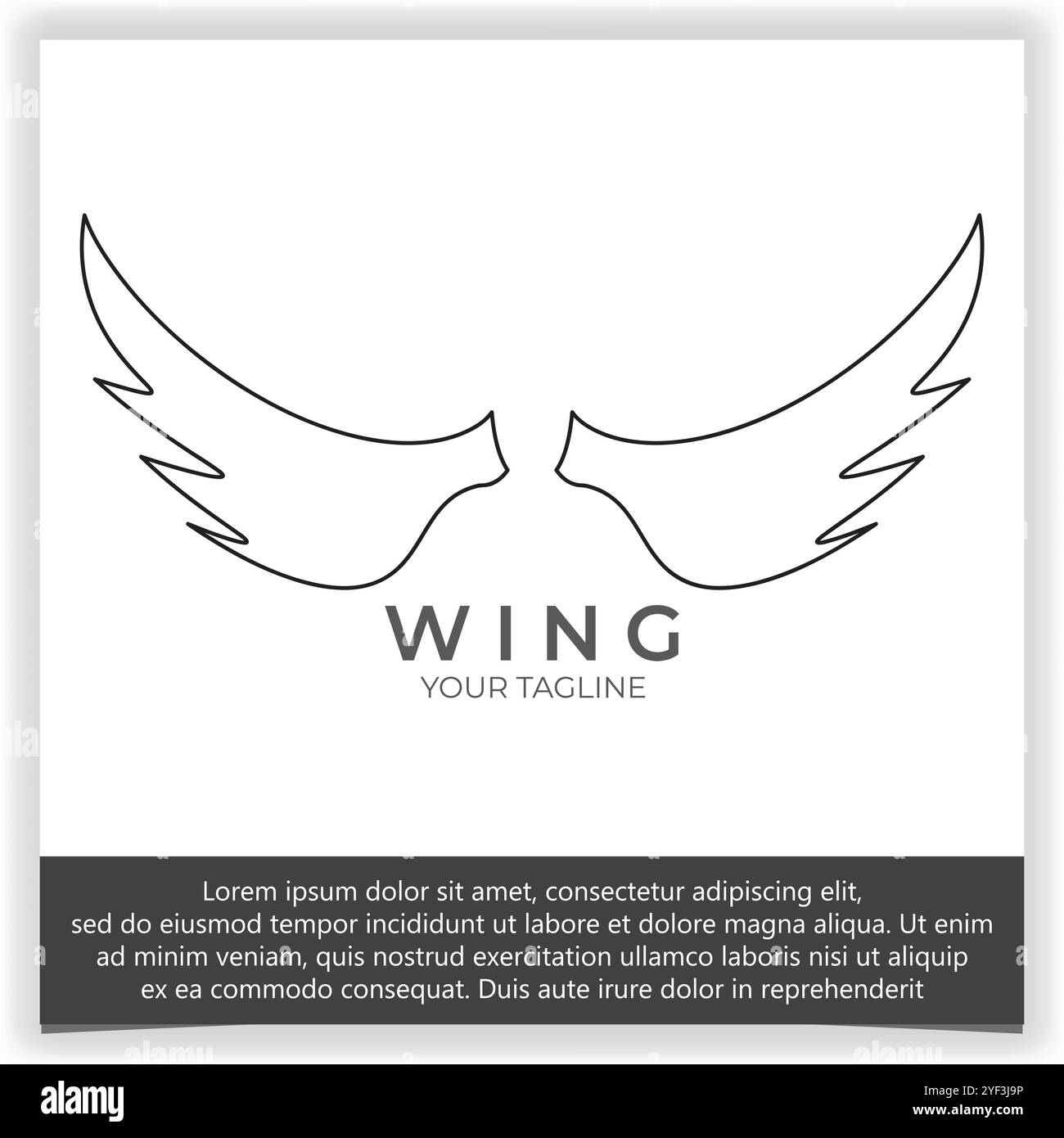 outline wing logo vector Modern minimalistic design Stock Vector Image ...