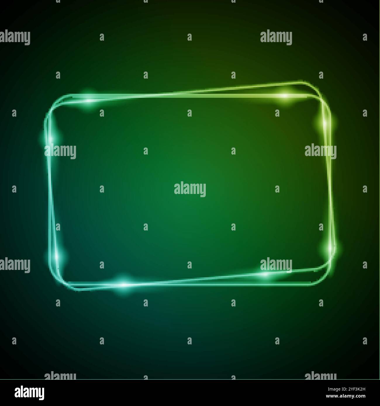 Neon Frame with Glow, and Sparkles. Electronic Luminous Rounded ...