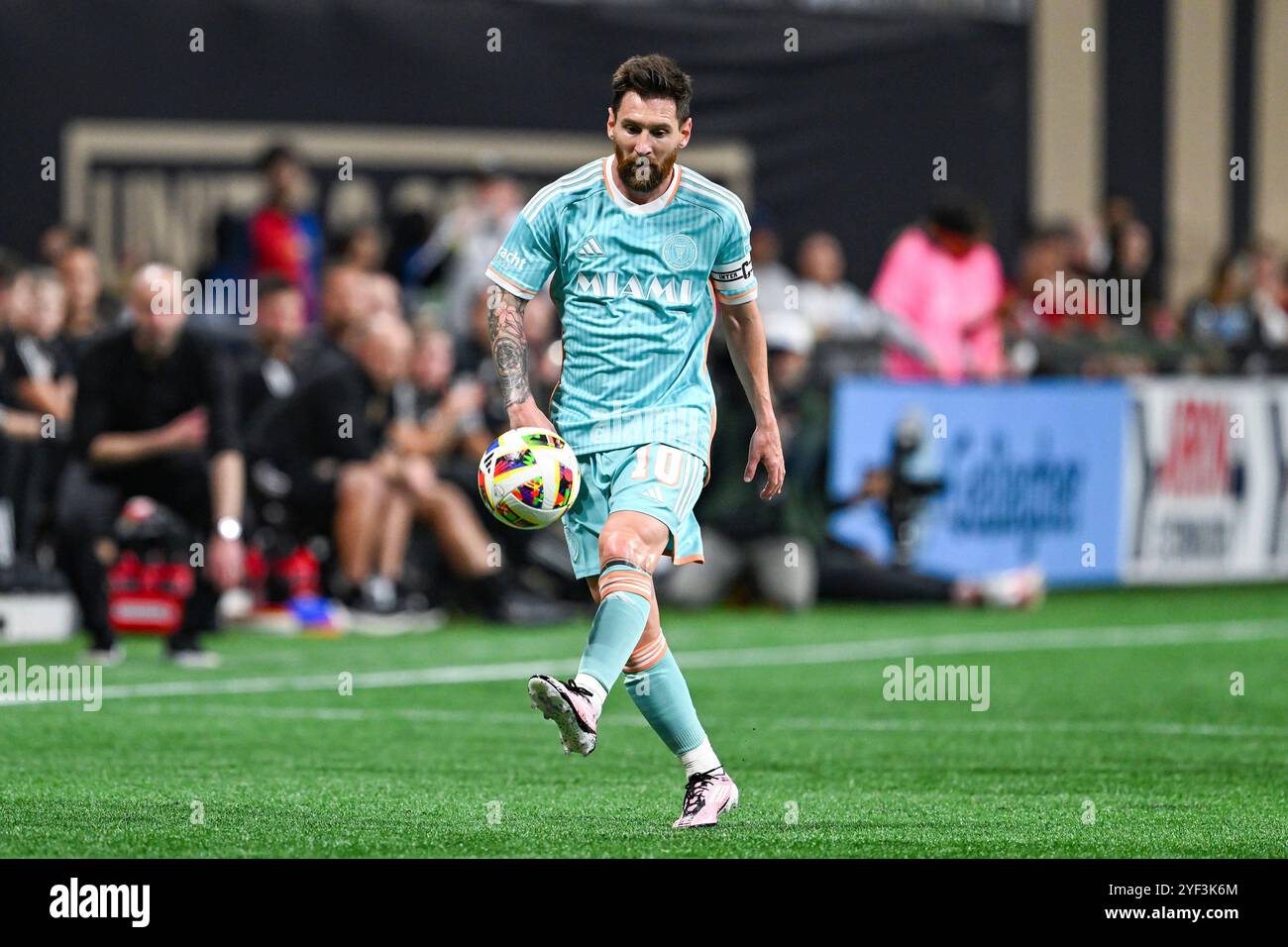 ATLANTA, GA – NOVEMBER 02: Inter Miami forward Lionel Messi (10) passes ...