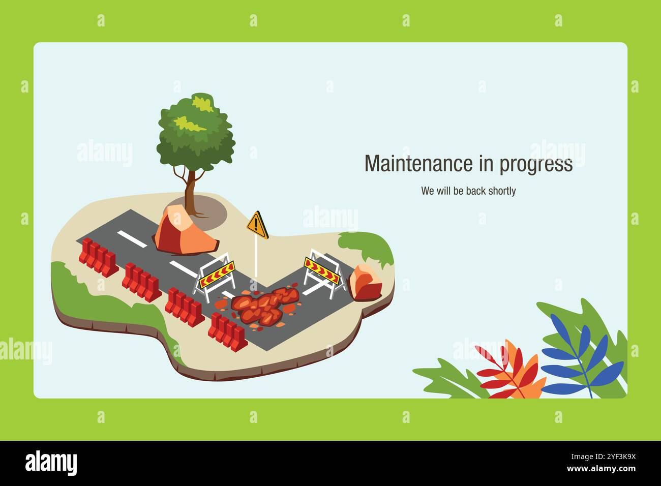 A vector illustration of Under Maintenance Construction Error Page ...