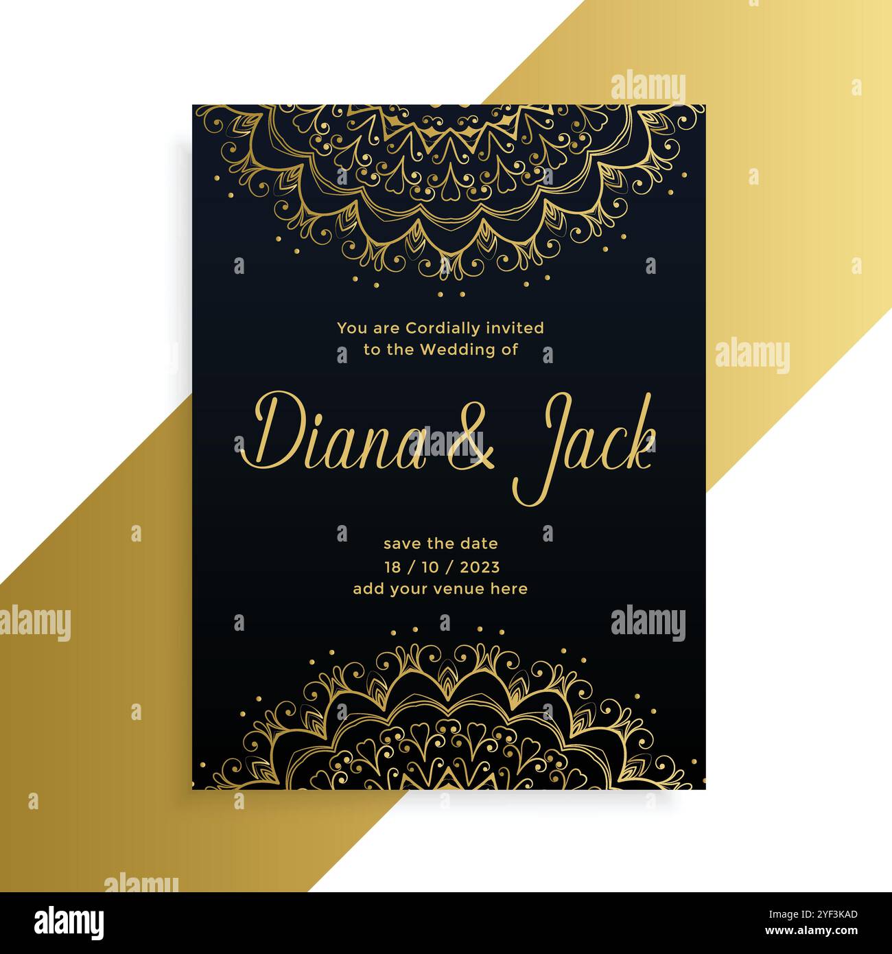 mandala style decorative wedding card indian style design Stock Vector ...
