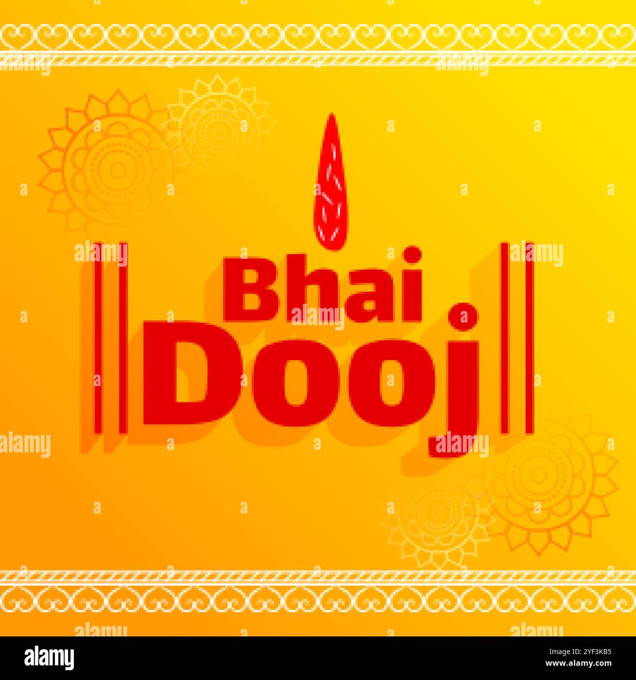 Bhai dooj tika celebration yellow background design vector Stock Vector ...