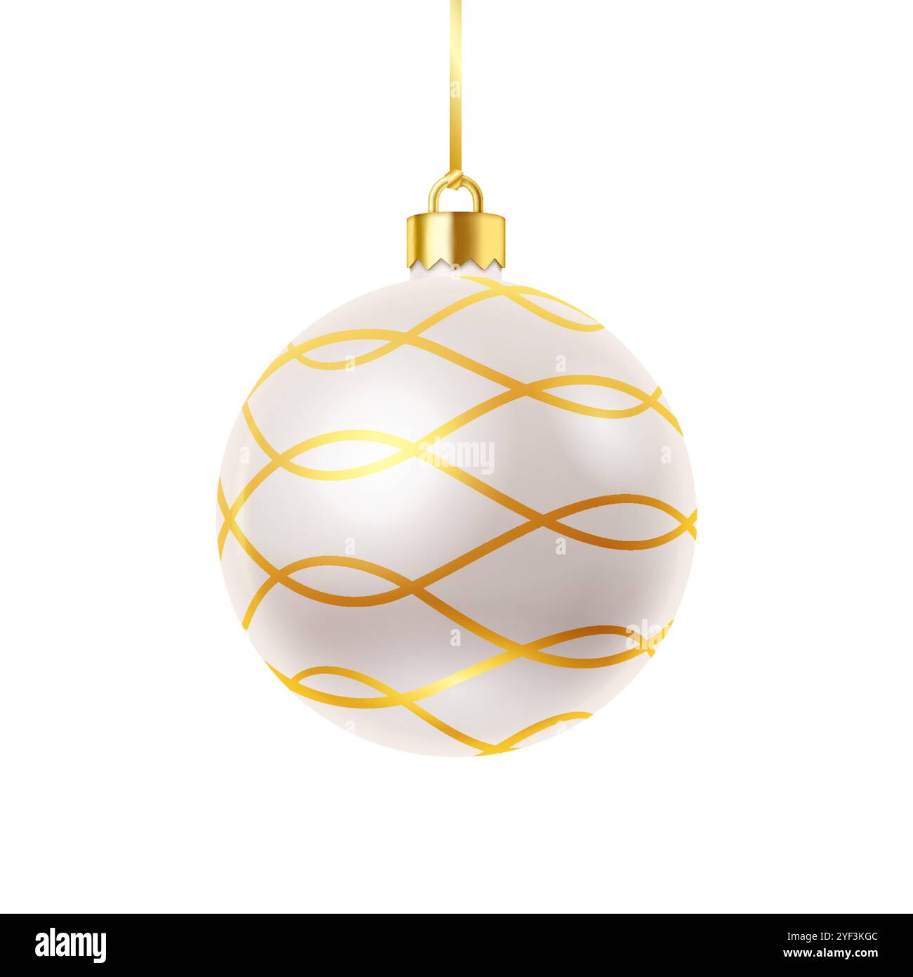 Shiny Christmas bauble with pattern realistic vector illustration Stock ...