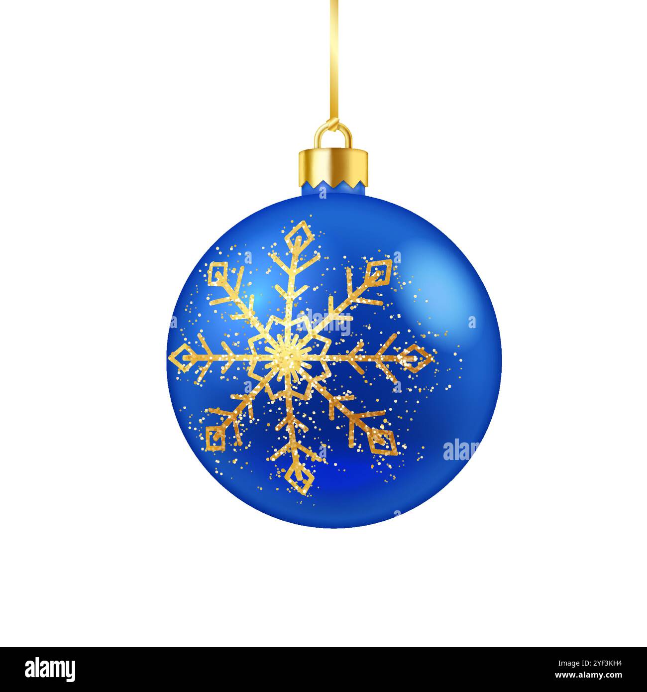 Blue New Year bauble with snowflake vector illustration Stock Vector ...