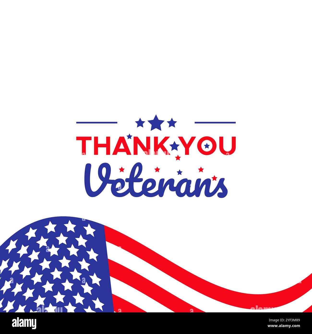 Thank You Veterans Typography with USA United States Flag with Stars ...