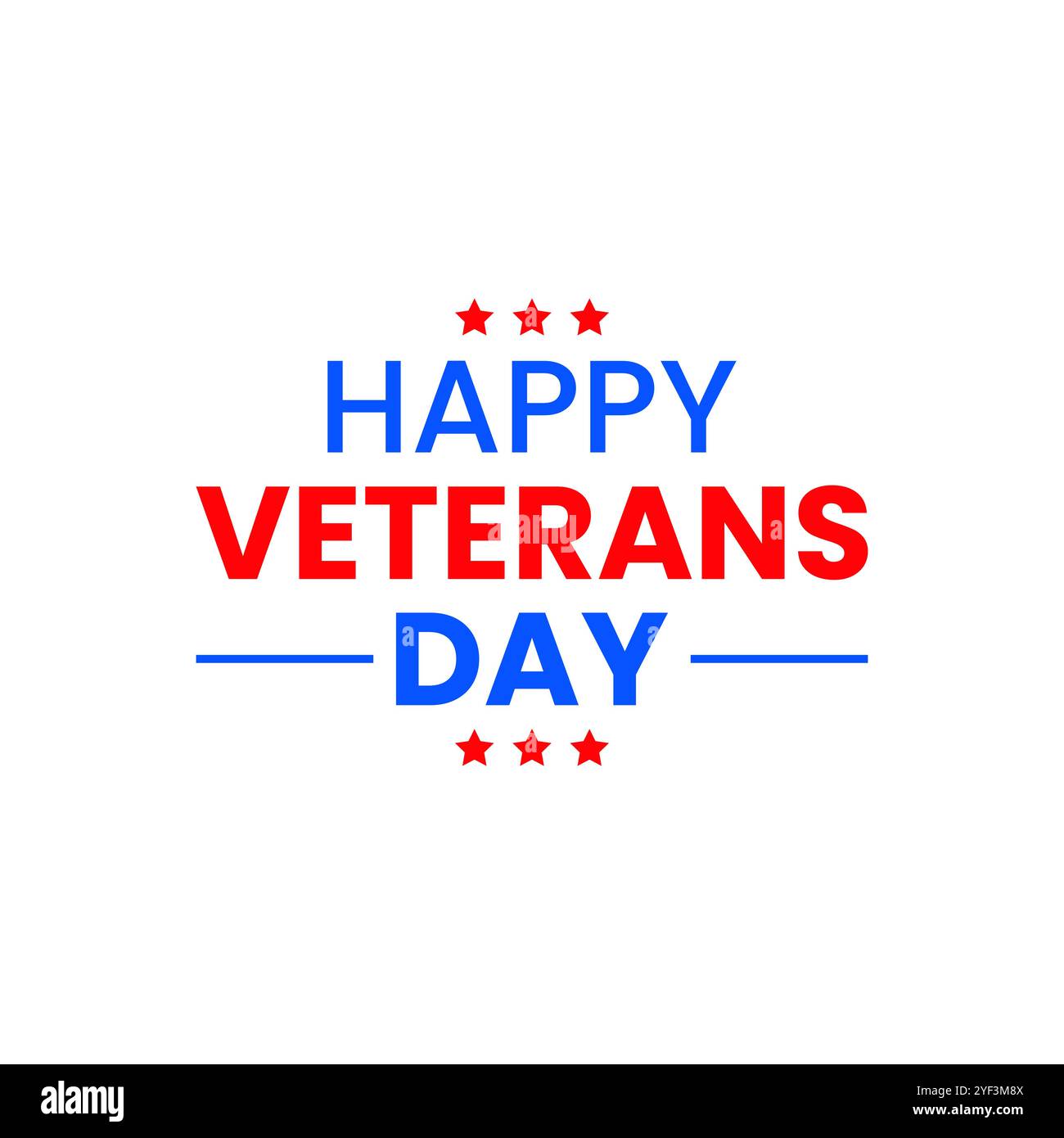 Happy Veterans Day Text Typography with Stars for Celebration United ...