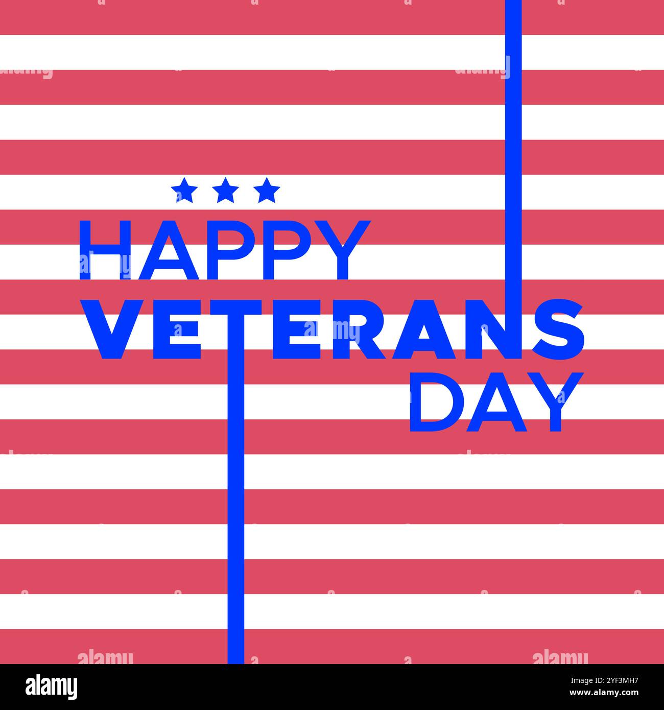 Happy Veterans Day Typography Text with Stars Poster Banner for ...