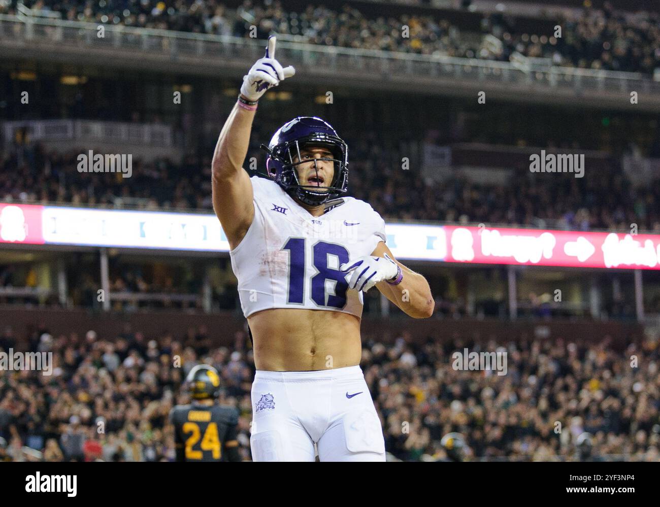 November 2 2024: TCU Horned Frogs wide receiver Jack Bech (18) catches ...