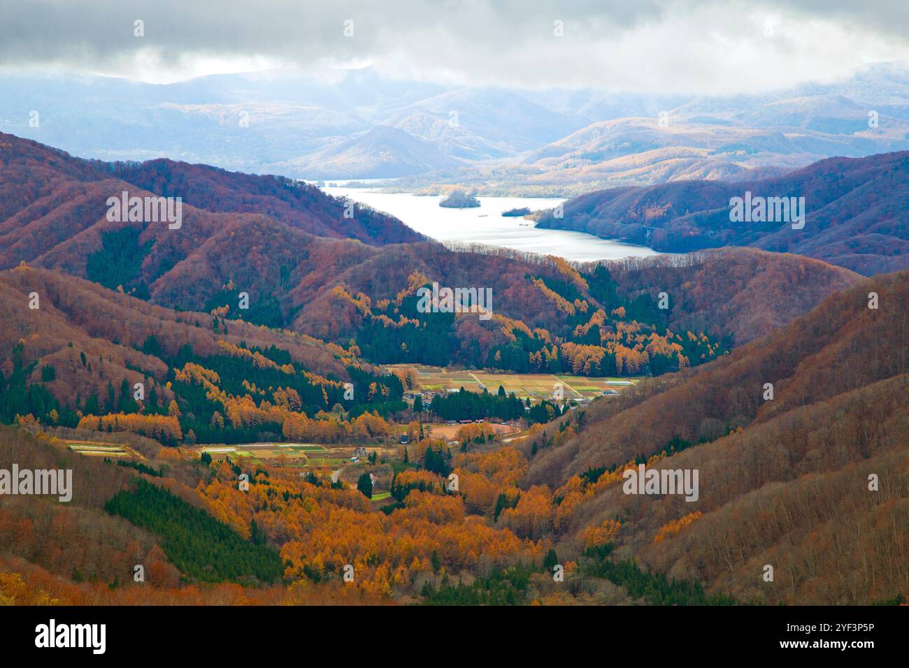 Autumn fall foliage Mountain at Bandai Azuma Skyline at Mt.Bandai in ...