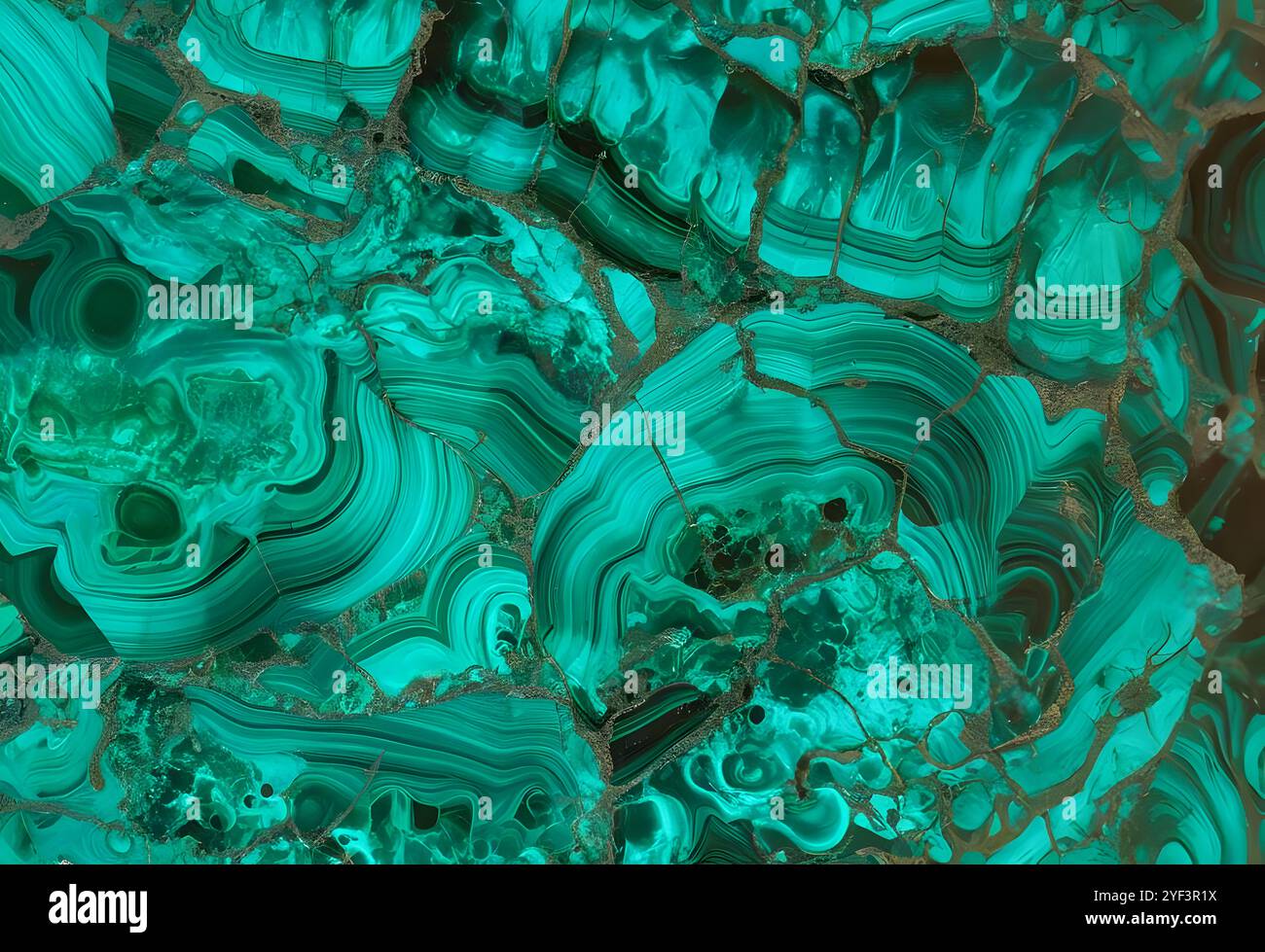 vibrant green mineral malachite stone surface with natural gold veins ...