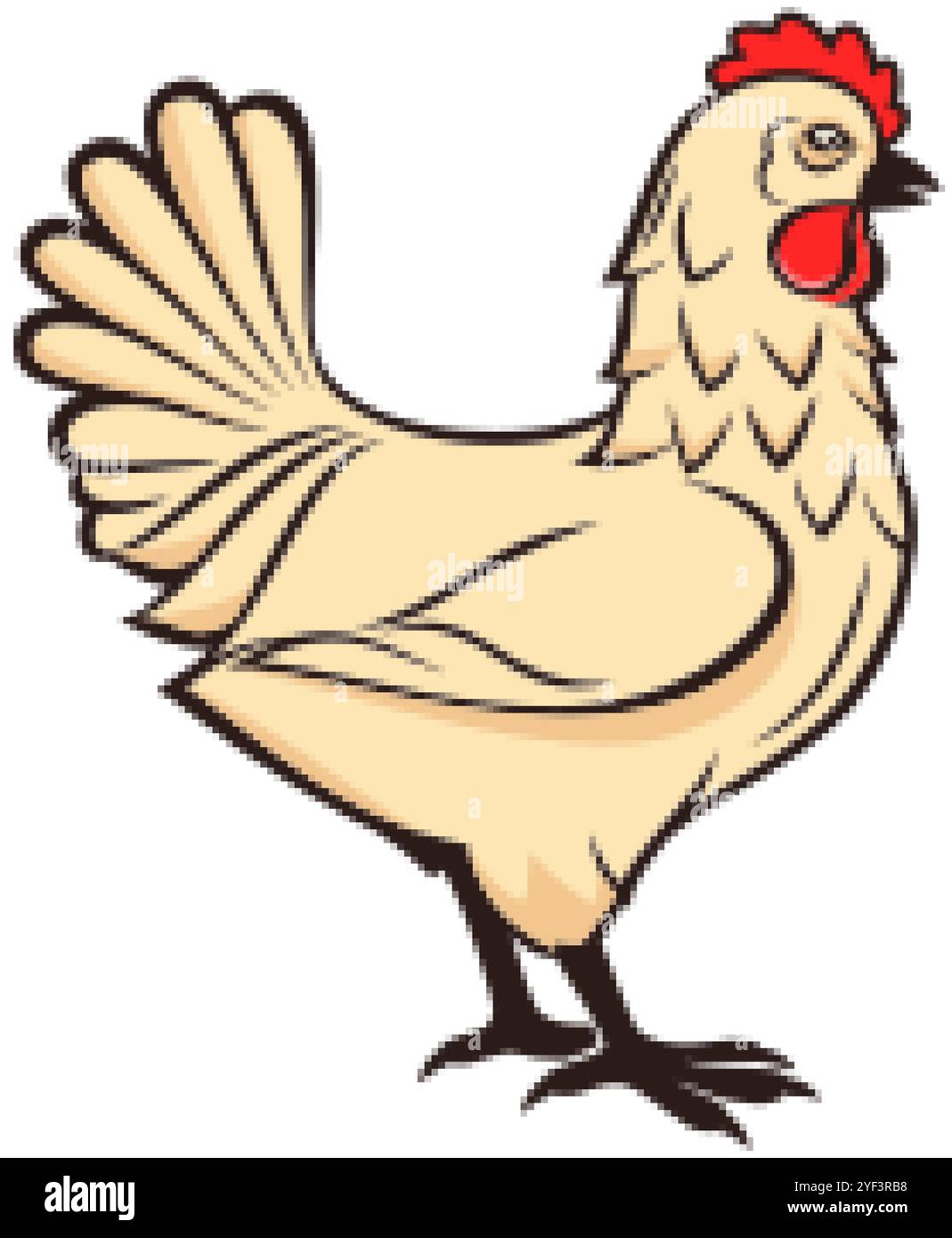 Side-view Portrait of Chicken or Hen. Illustration for Banner, Poster ...