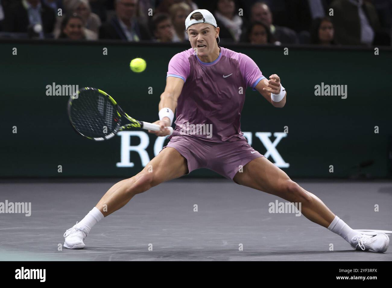 Holger Rune of Denmark during day 6 of the Rolex Paris Masters 2024, an ...