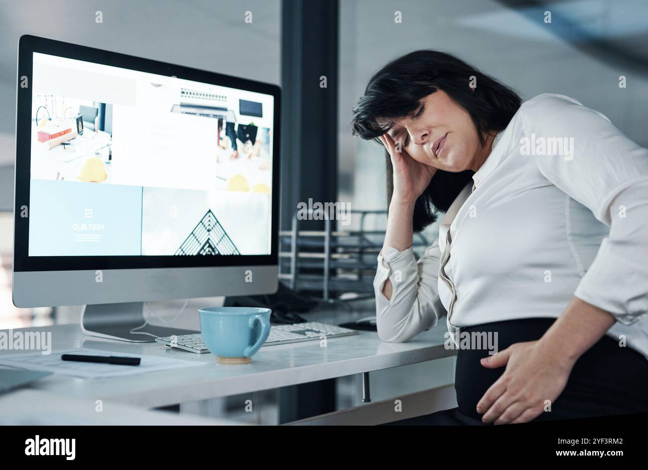 Engineer laptop stress woman hi-res stock photography and images - Alamy