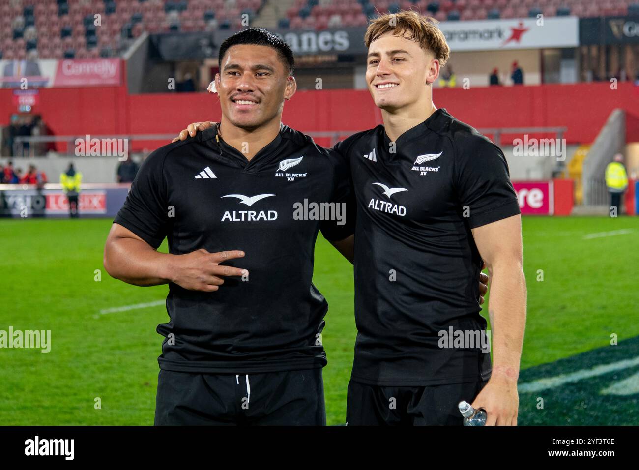 Limerick, Ireland. 03rd Nov, 2024. Xavier Numia of All Blacks and Ruben ...