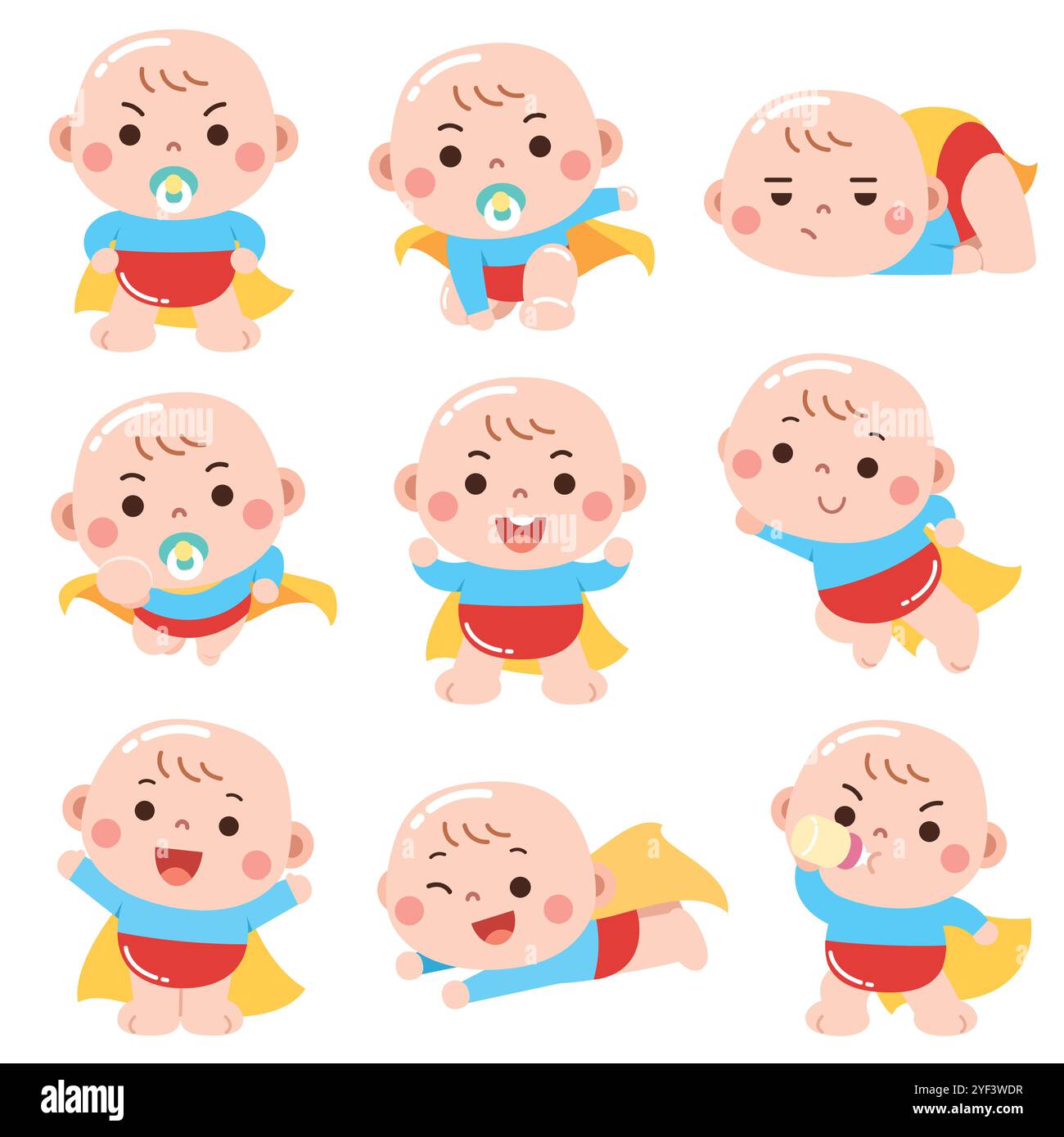 A delightful cartoon-style illustration featuring a baby dressed as a ...