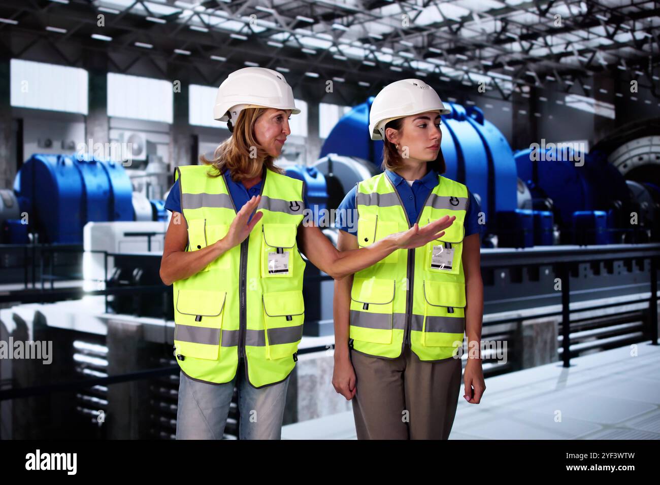Warehouse Worker Talking With Assistant Woman. Logistic Business Stock ...
