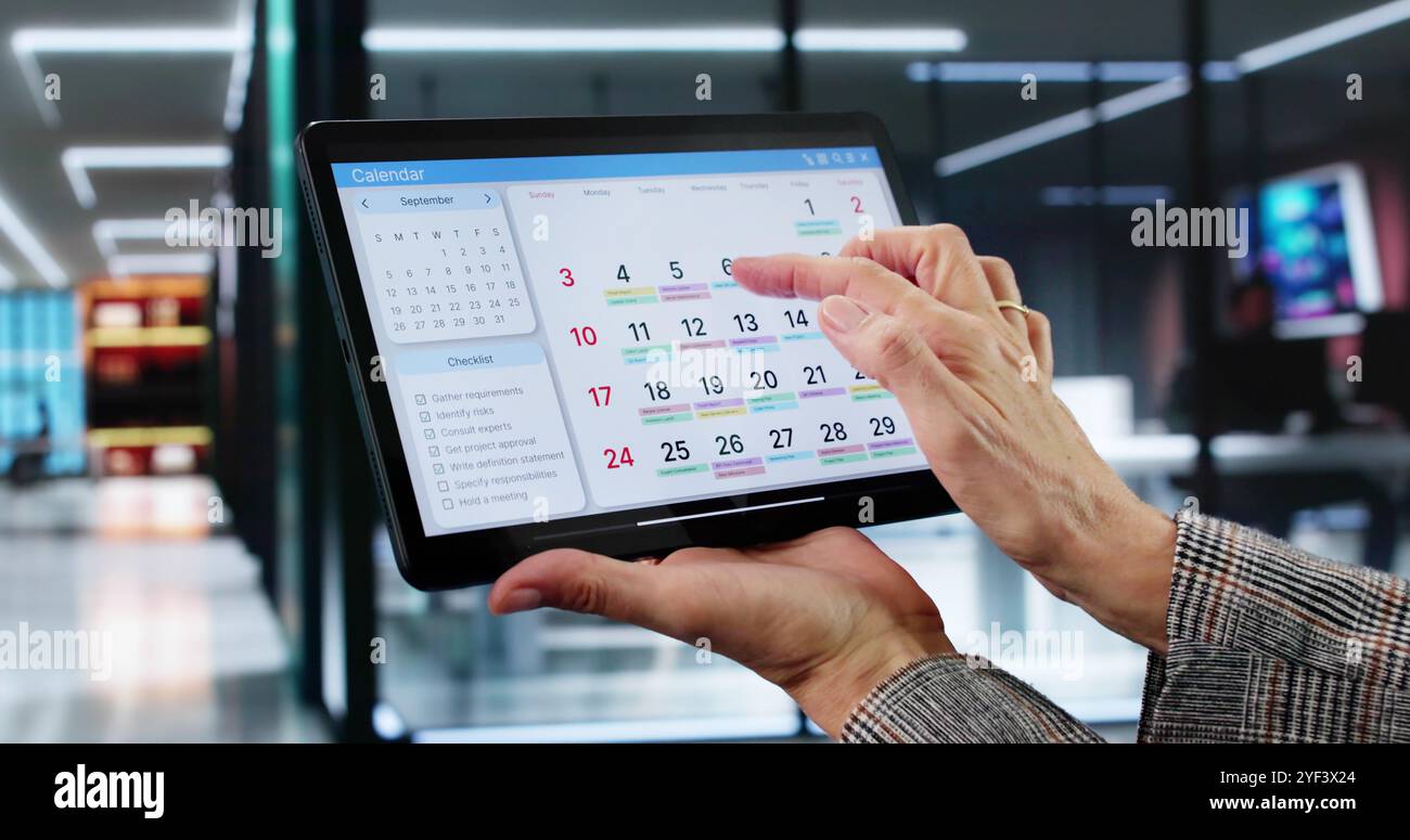 Appointment Schedule Planner And Date Calendar On Hybrid Laptop Stock ...