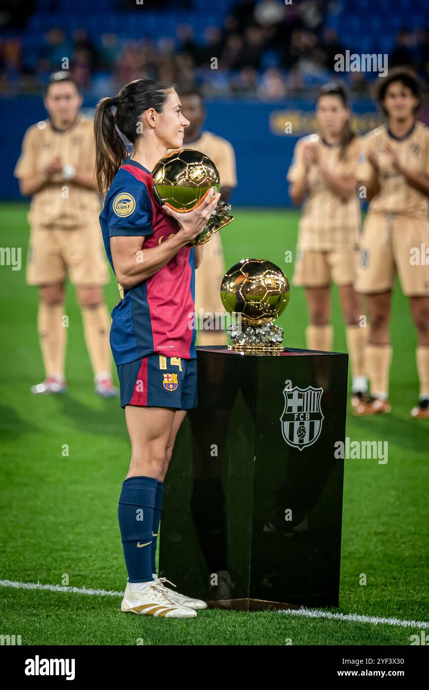 Barcelona, Spain. 02nd Nov, 2024. Aitana Bonmati (FC Barcelona) shows ...