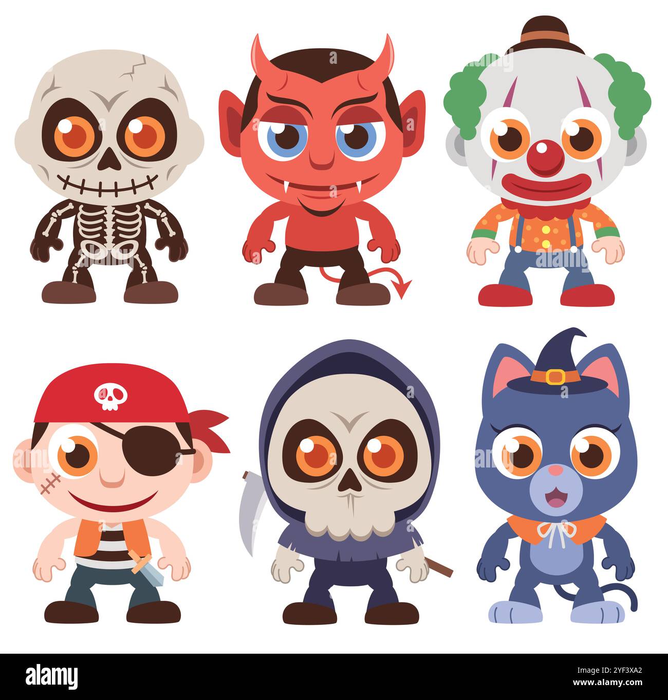 Vector illustration of Halloween Character set Stock Vector Image & Art ...