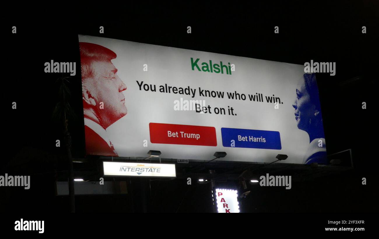 Los Angeles, California, USA 2nd November 2024 Kalshi Election Bet with ...