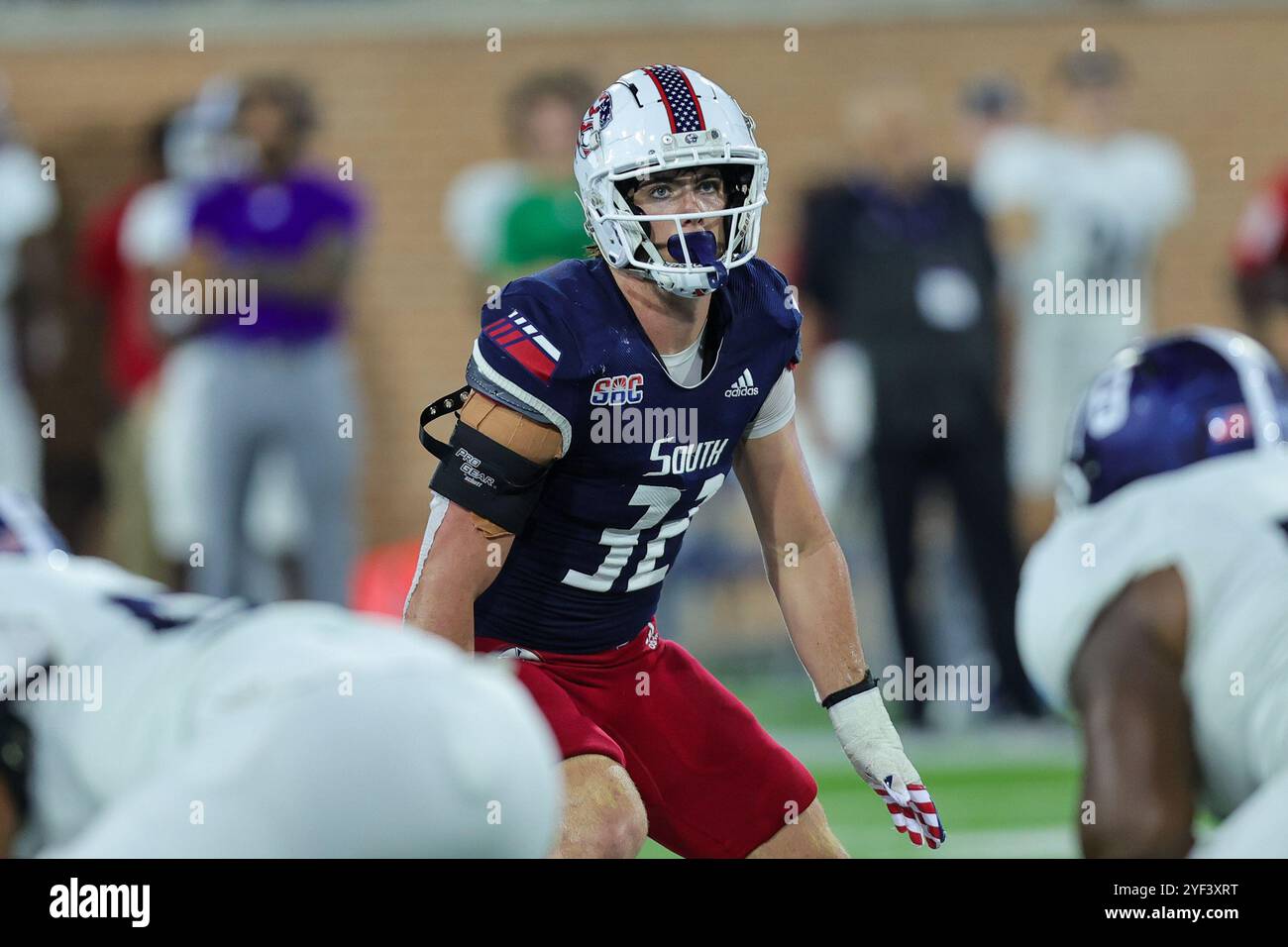 November 2, 2024: South Alabama Jaguars linebacker Blayne Myrick (32 ...