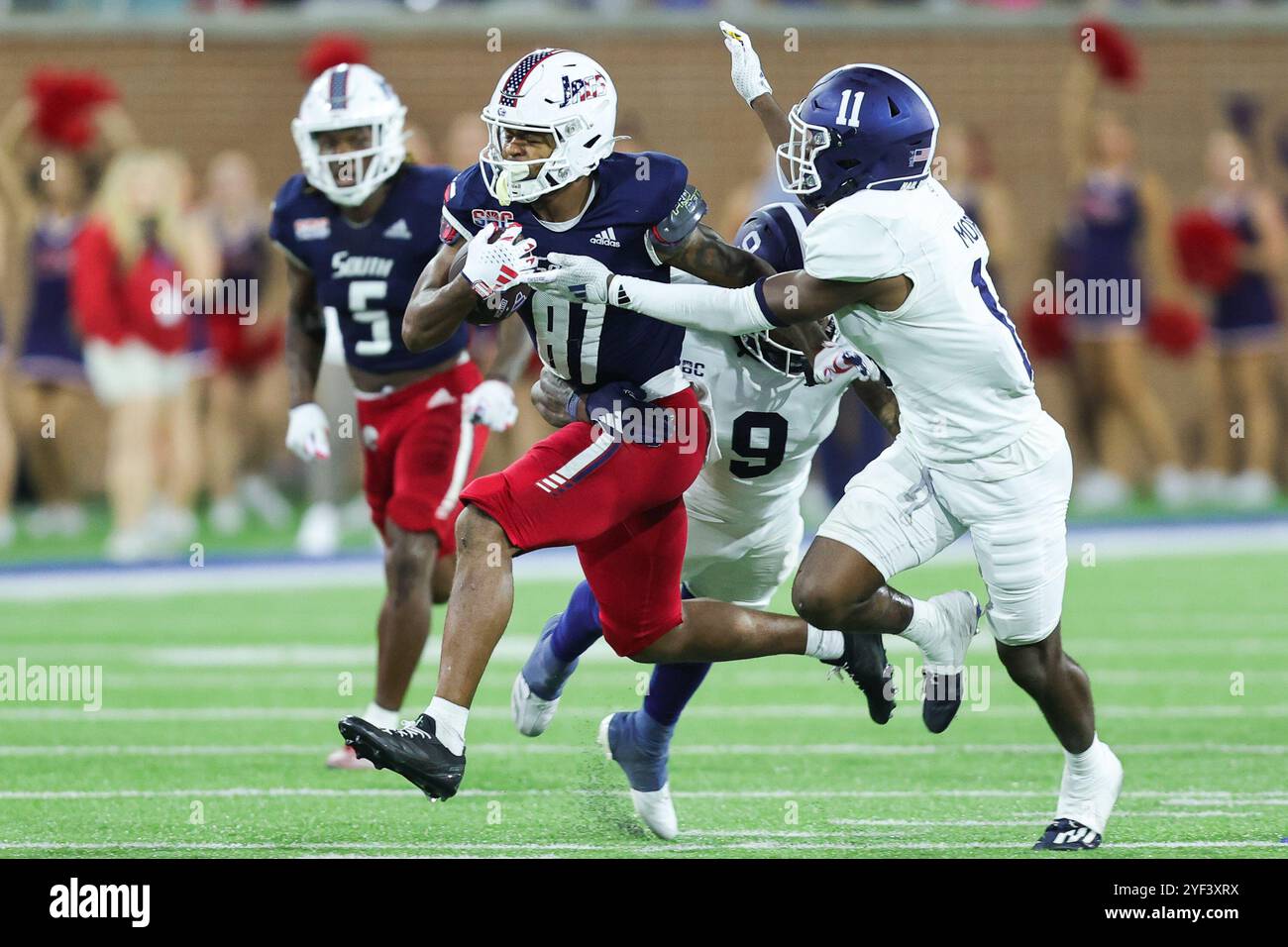 November 2, 2024: South Alabama Jaguars wide receiver Jeremiah Webb (81) makes a catch and tries ...