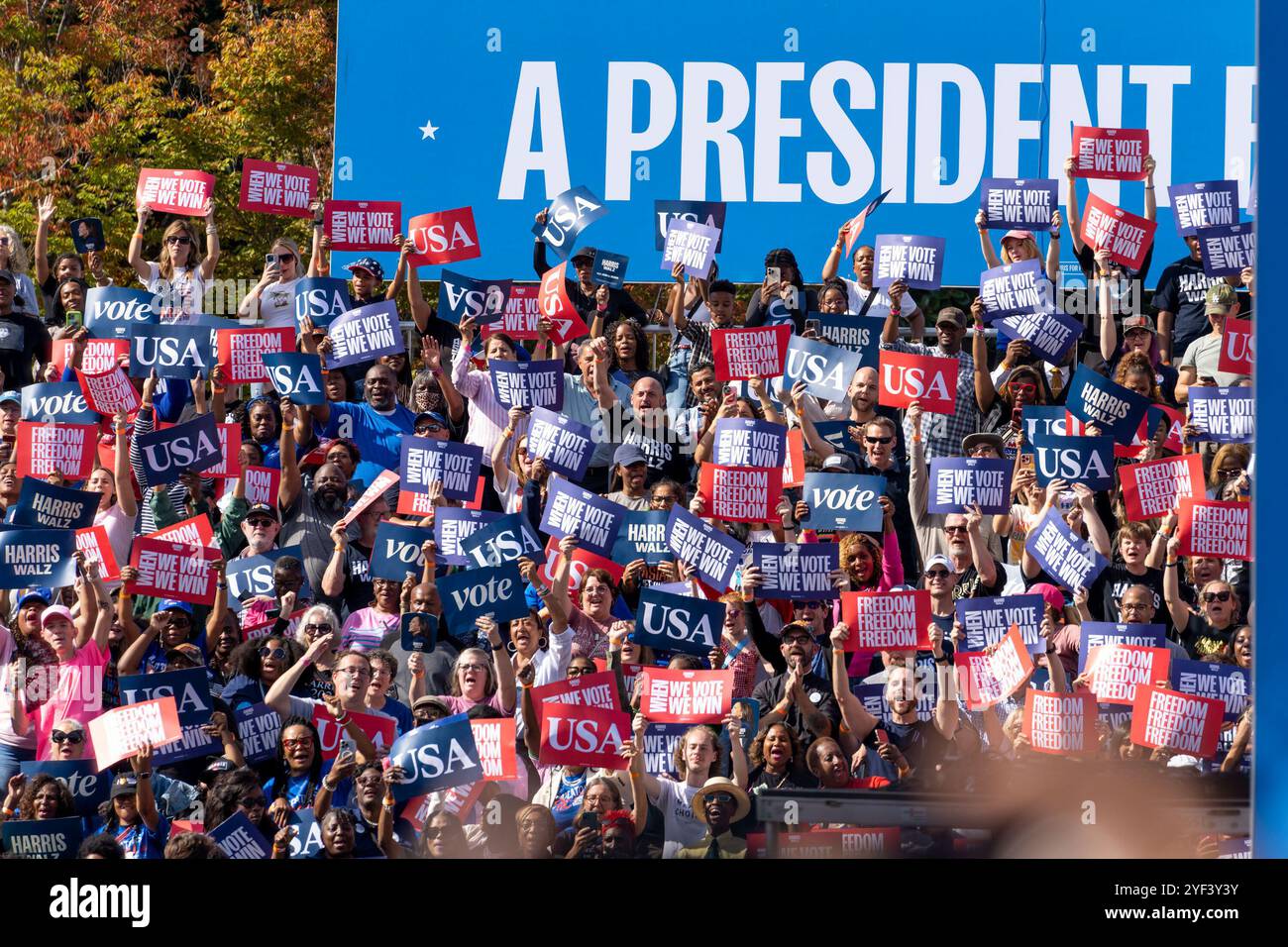 ATLANTA, GEORGIA - NOVEMBER 02: The audience at an US Vice President ...