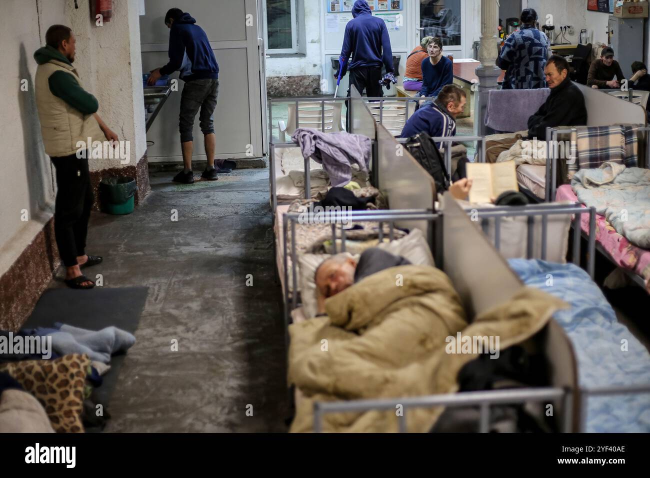 Odessa, Ukraine. 01st Nov, 2024. People in a low-threshold overnight ...