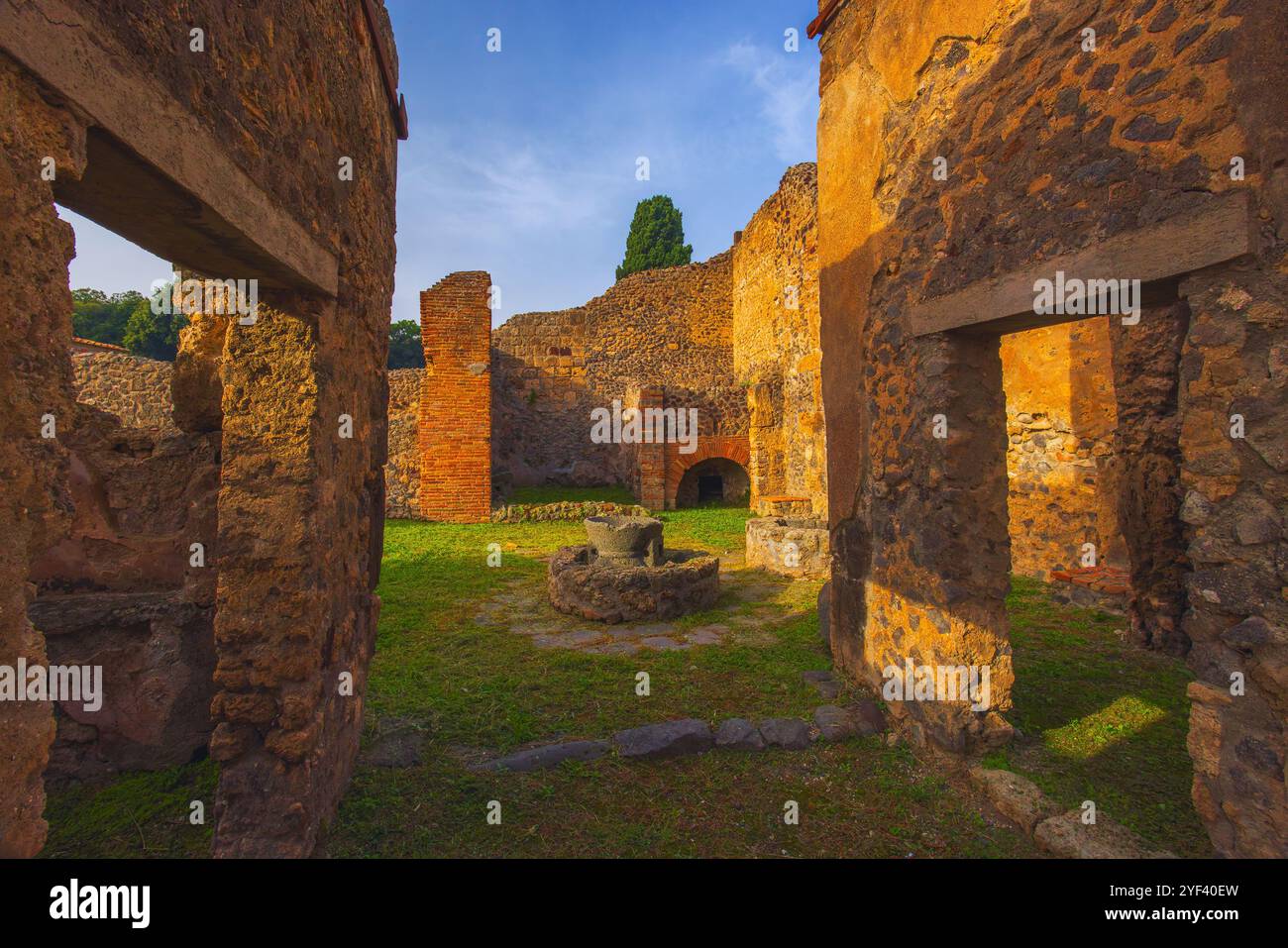 Ancient ruins of Pompei city, Naples, Italy. View of ancient city of ...