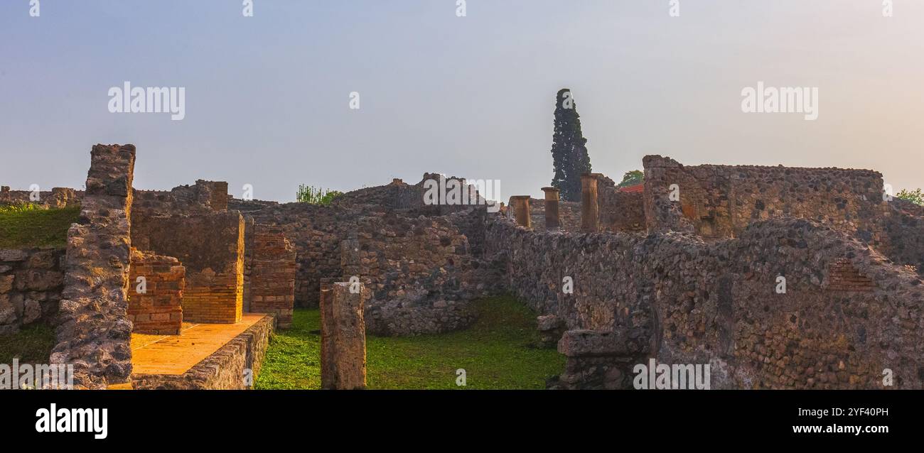 Ancient ruins of Pompei city, Naples, Italy. View of ancient city of ...