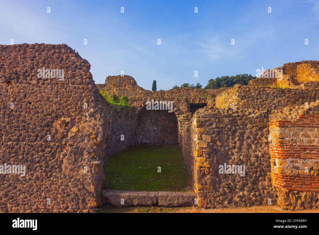Ancient ruins of Pompei city, Naples, Italy. View of ancient city of ...