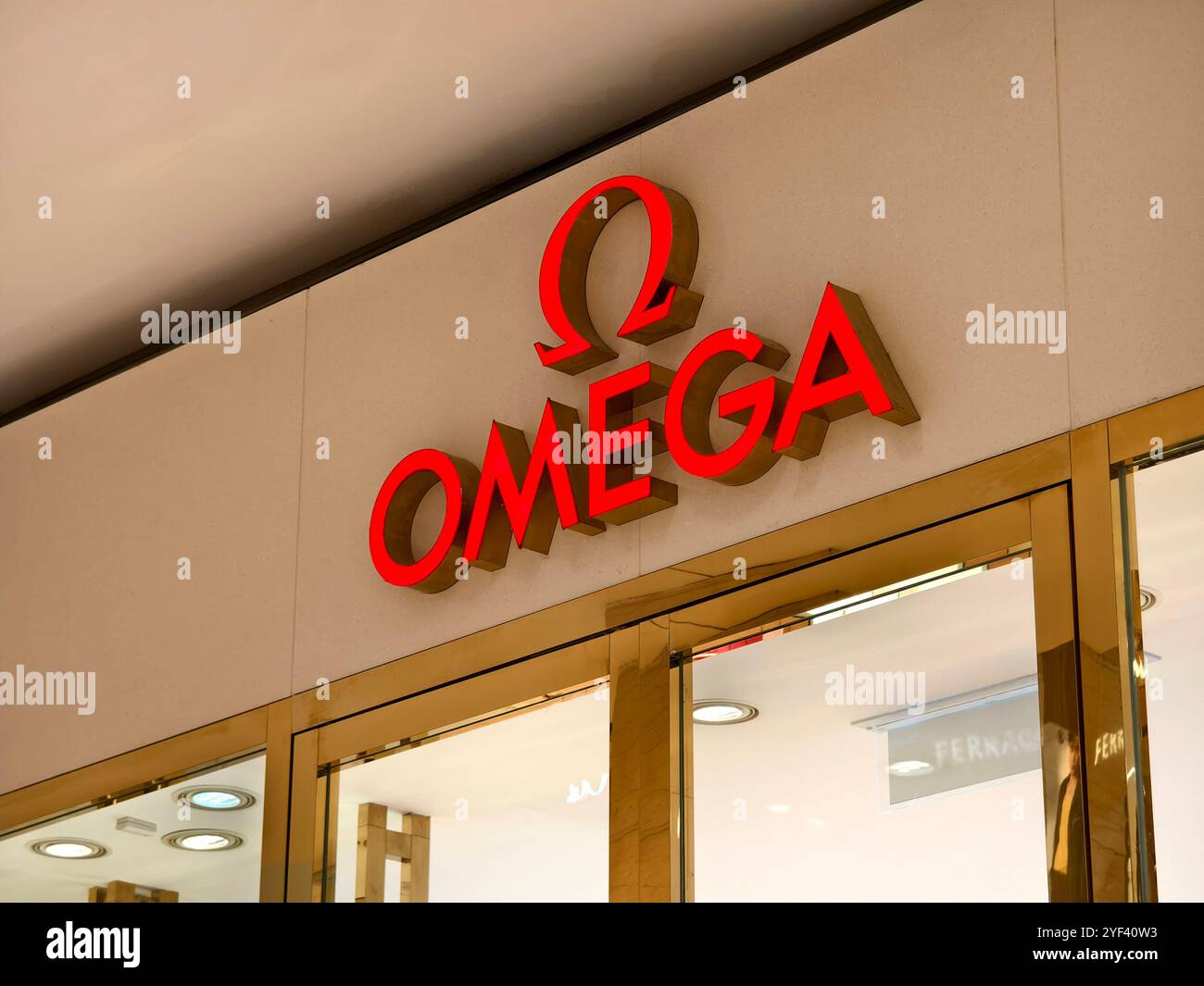 KUALA LUMPUR, MALAYSIA - AUGUST 28, 2024: Omega brand retail shop in ...