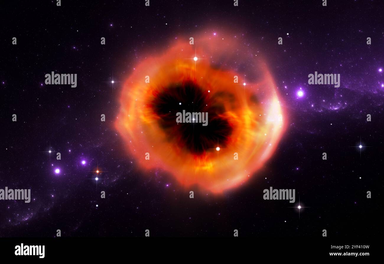 Illustration of the ring of material ejected from the supernova ...