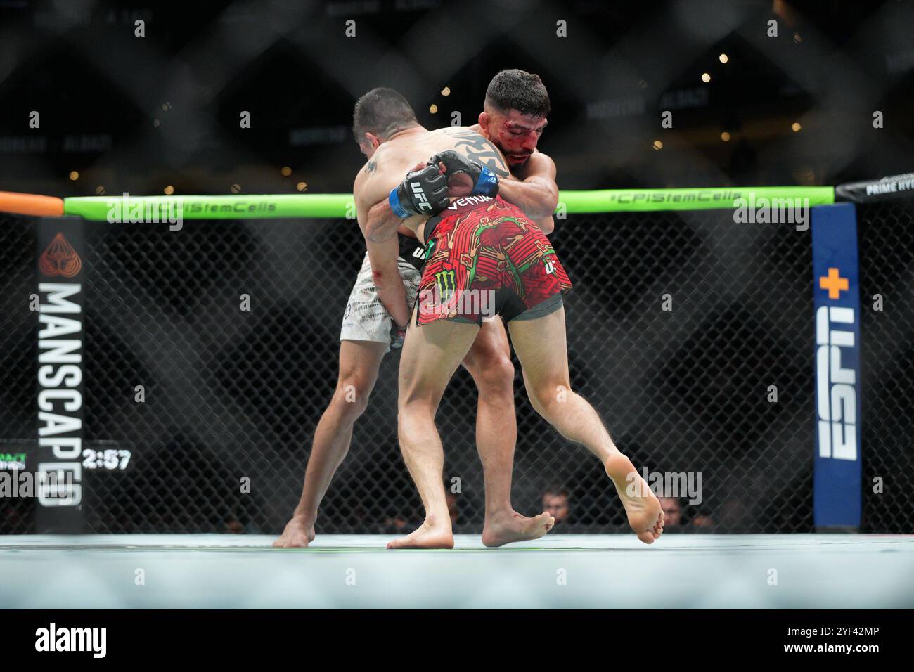 EDMONTON, CANADA - NOVEMBER 2: Amir Albazi battles Brandon Moreno in ...