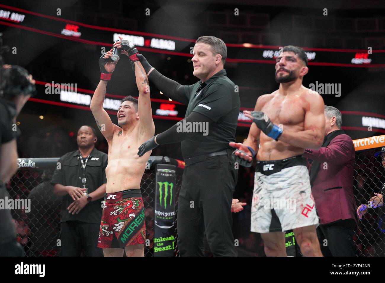EDMONTON, CANADA - NOVEMBER 2: Amir Albazi battles Brandon Moreno in ...