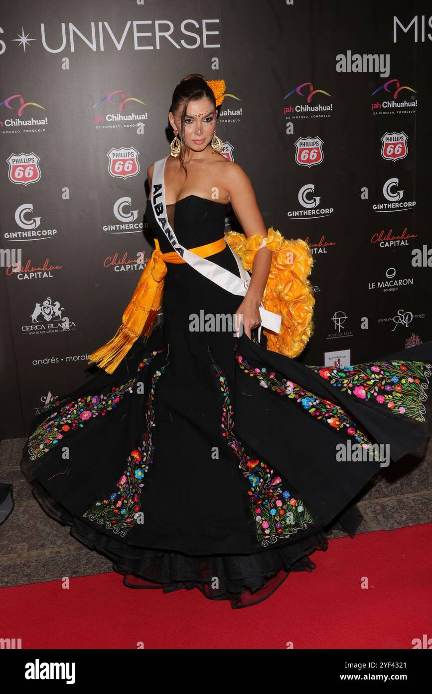 Mexico City, Mexico. 01st Nov, 2024. Miss Albania Franceska Rustemi ...