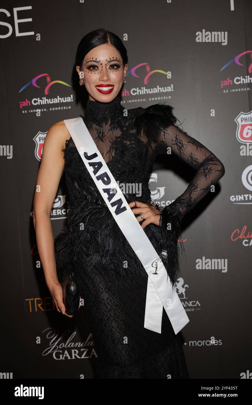 Mexico City, Mexico. 01st Nov, 2024. Miss Japan Kaya Chakrabortty attends the red carpet for ...