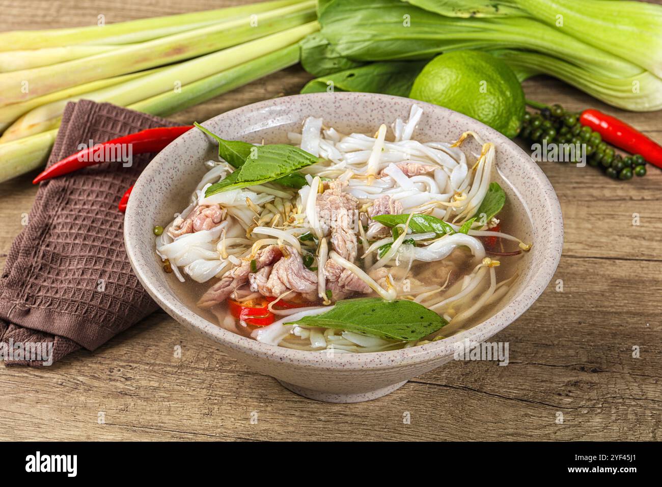 Vietnamese Pho Bo soup with beef meat Stock Photo - Alamy