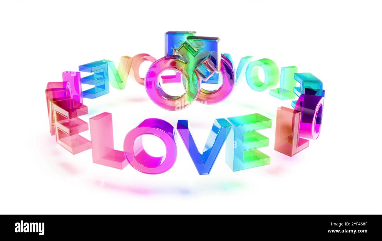 Text love signs 3d render Stock Photo - Alamy