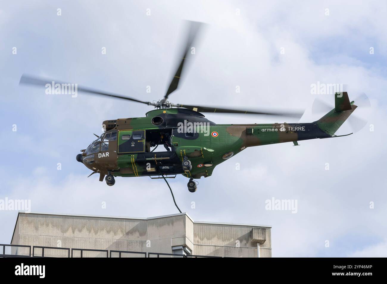 Helicopter Aérospatiale SA-330B Puma from French Army for an exercise ...