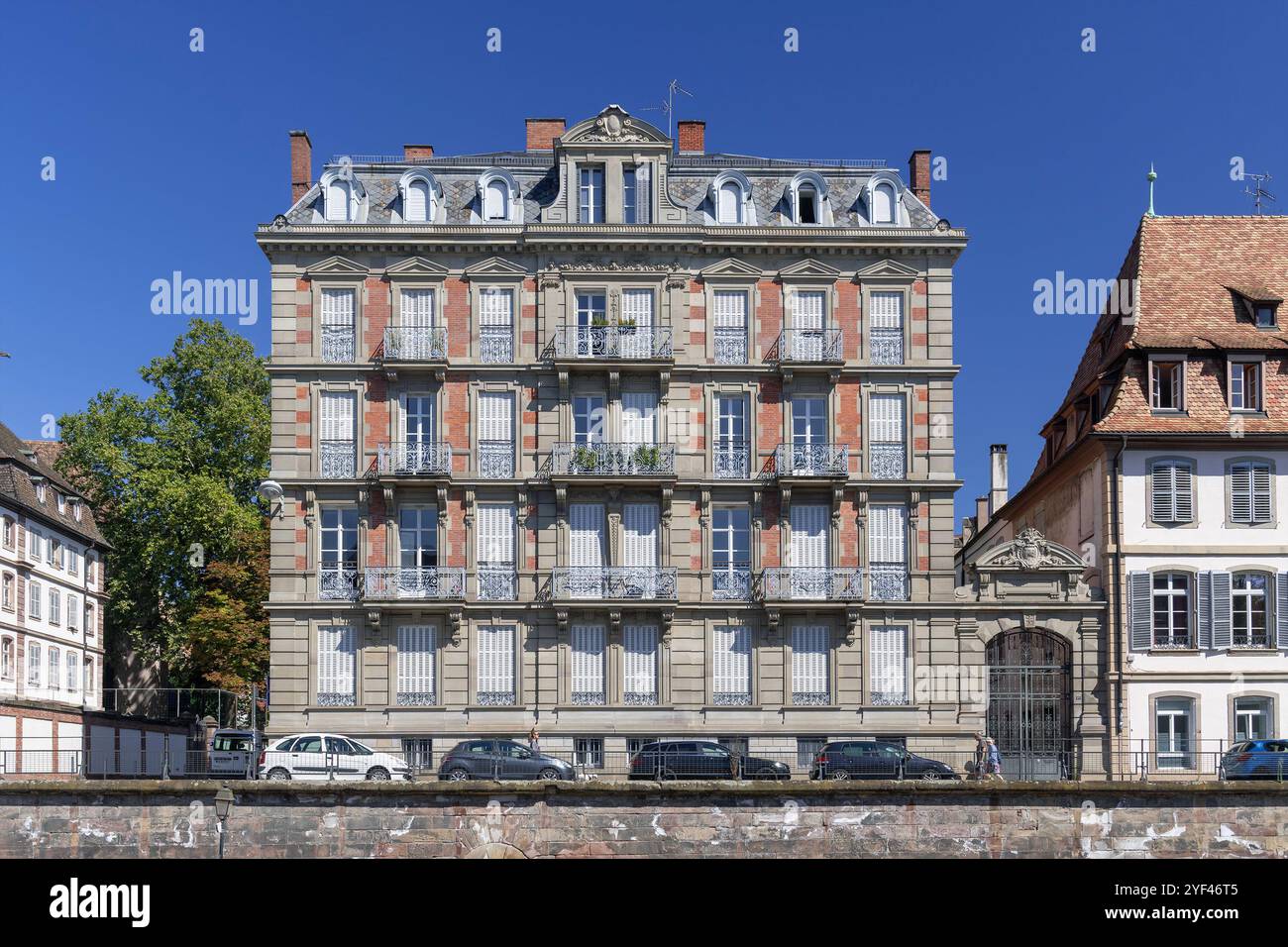 Strasbourg, France - Residential building built on the banks of the Ill ...
