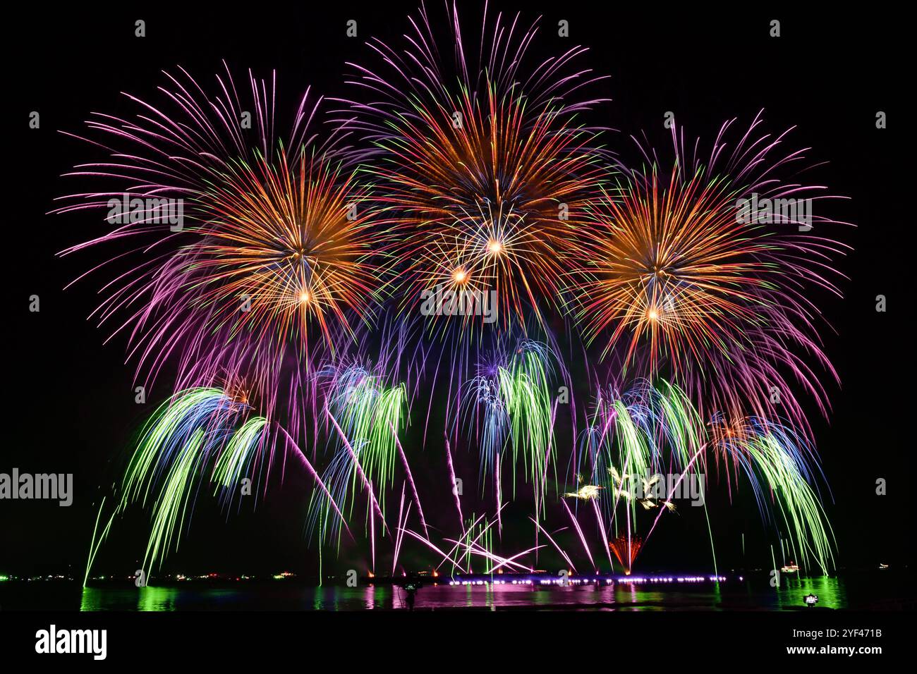 Colorful fireworks celebration and the night sky background. Background ...