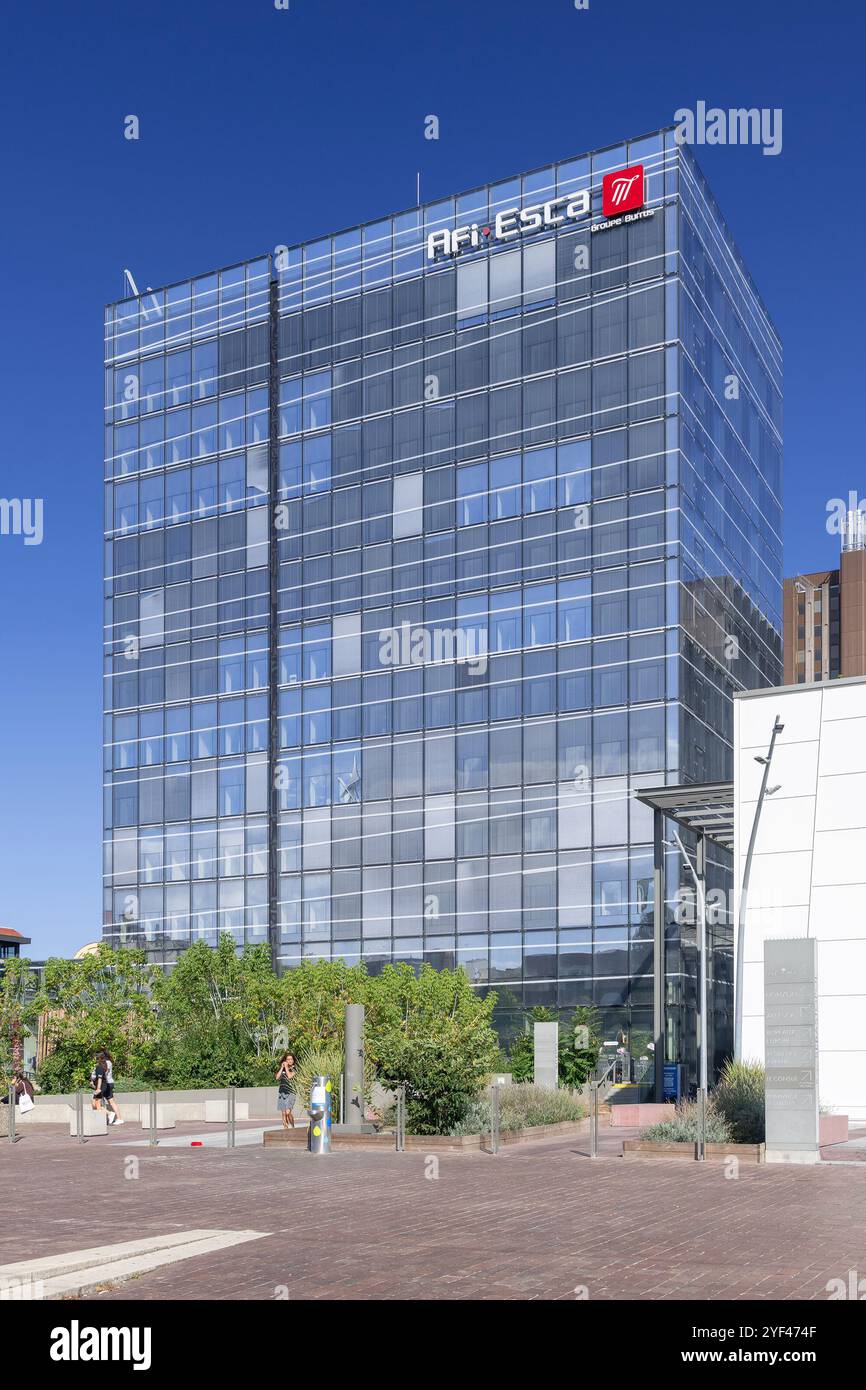 Strasbourg - The Esca Tower, a modern building complex with glass ...