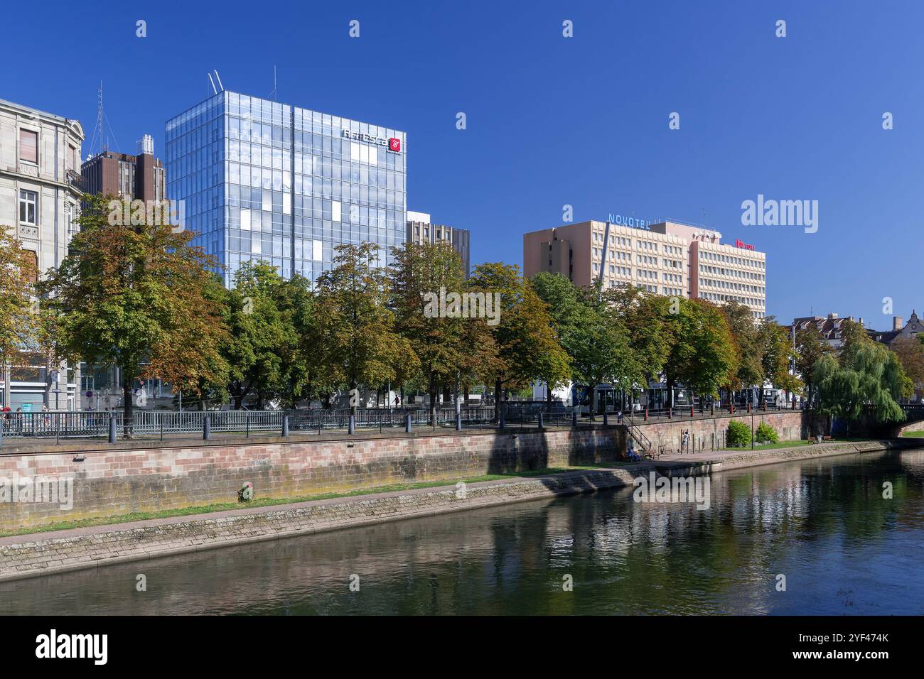 Strasbourg - The Ill river with real estate complexes on the banks ...