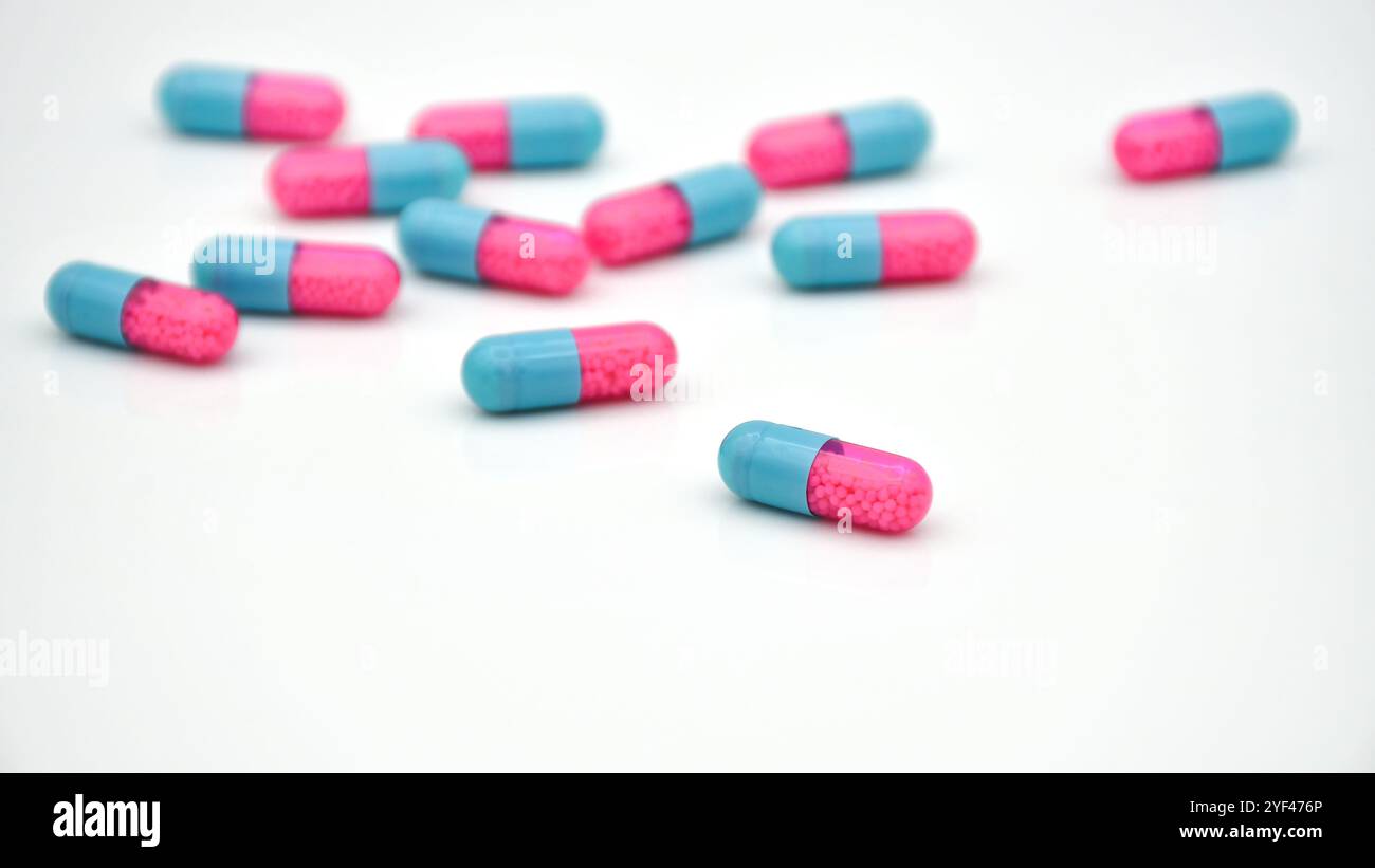 Transparent capsule with sustained release granule. Pellets in ...