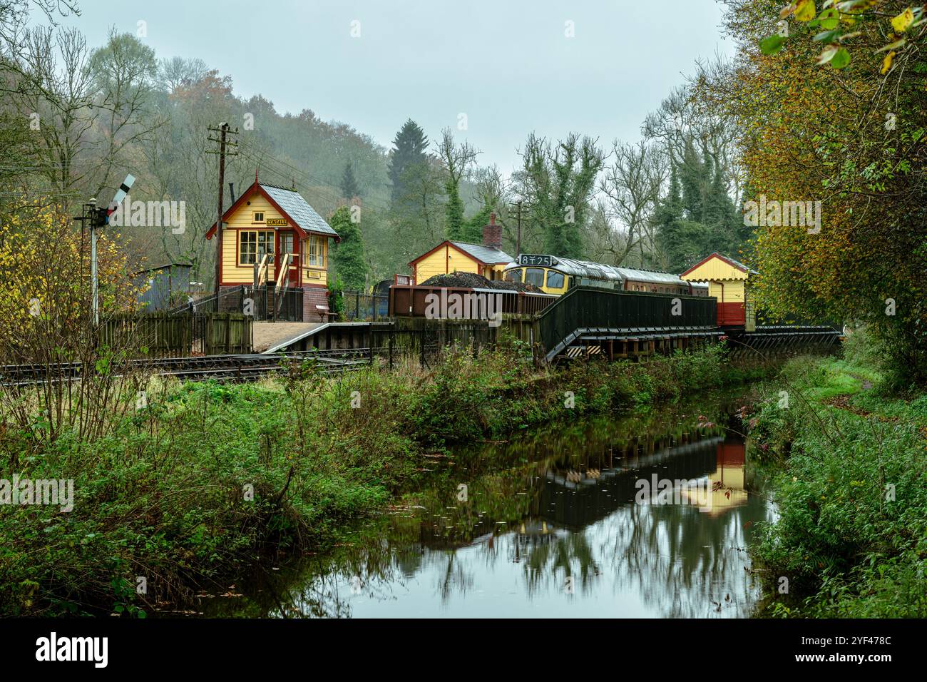 The restored Consall railway station where the railway track runs ...