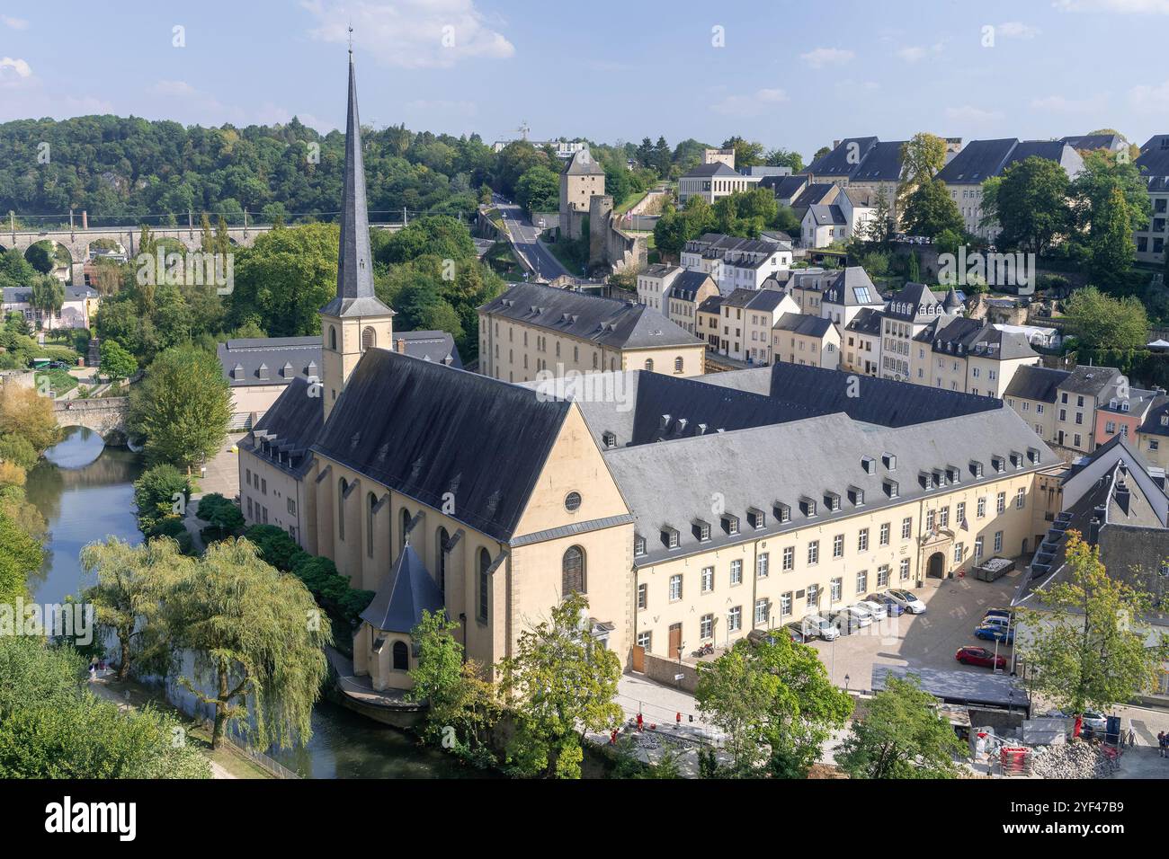Luxembourg City, Luxembourg - View of the Neumünster Abbey of ...
