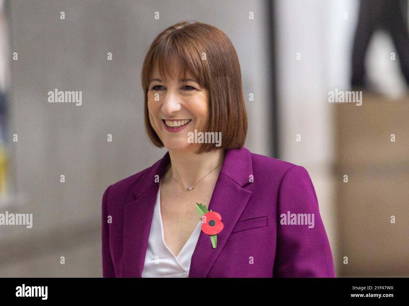London, UK. 3 Nov 2024 Chancellor, Rachel Reeves, arrives to appear on ...