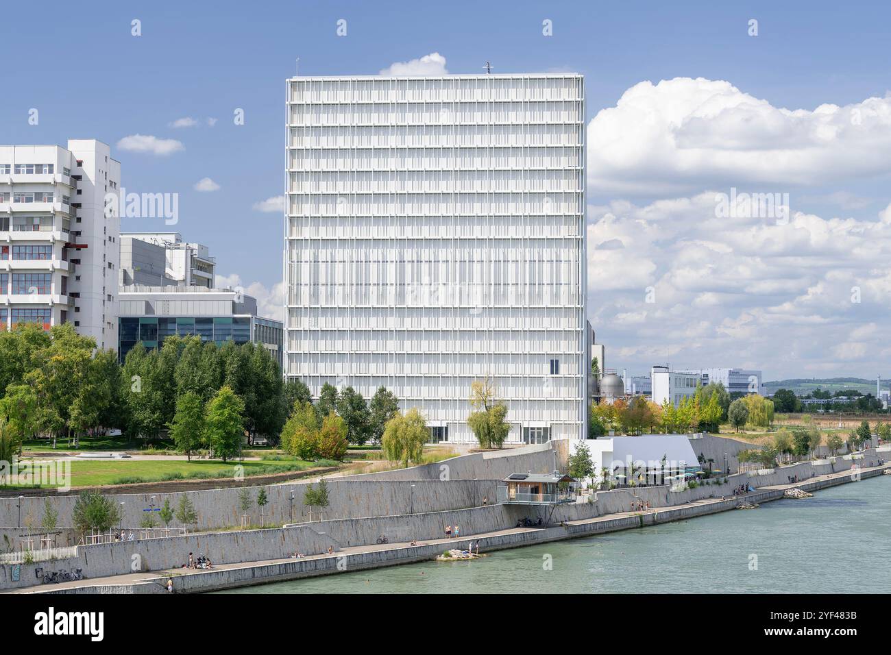 Basel, Switzerland - View of the Novartis Asklepios 8 building, a tower ...